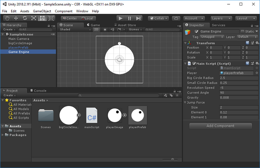 Circular endless runner featuring double jump built with Unity and C# ...
